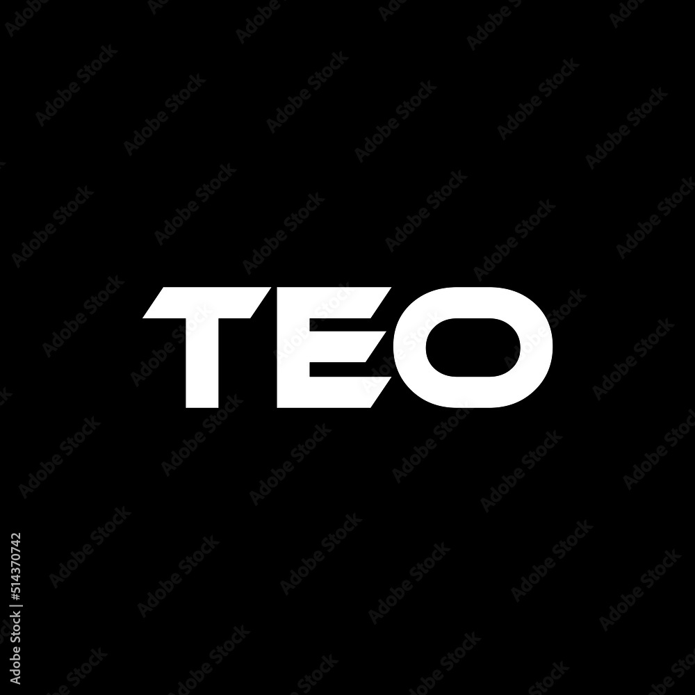 TEO letter logo design with black background in illustrator, vector ...
