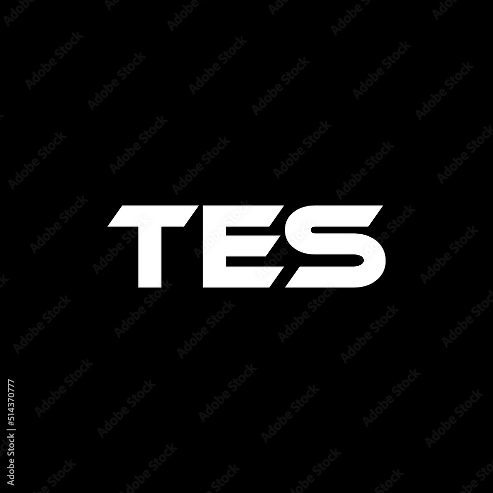 TES letter logo design with black background in illustrator, vector ...