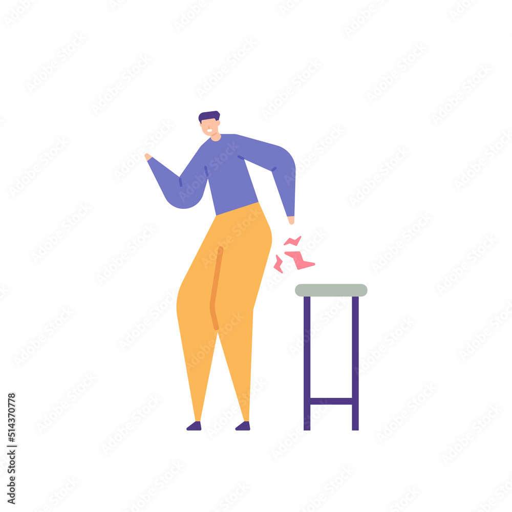 hemorrhoids, ulcers, buttock disease. A man feels pain in his buttocks ...