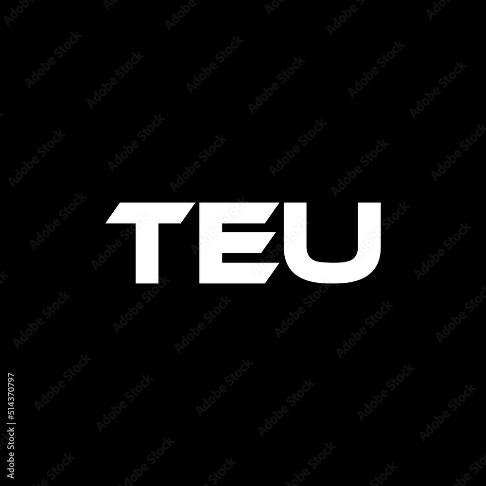 TEU letter logo design with black background in illustrator, vector ...