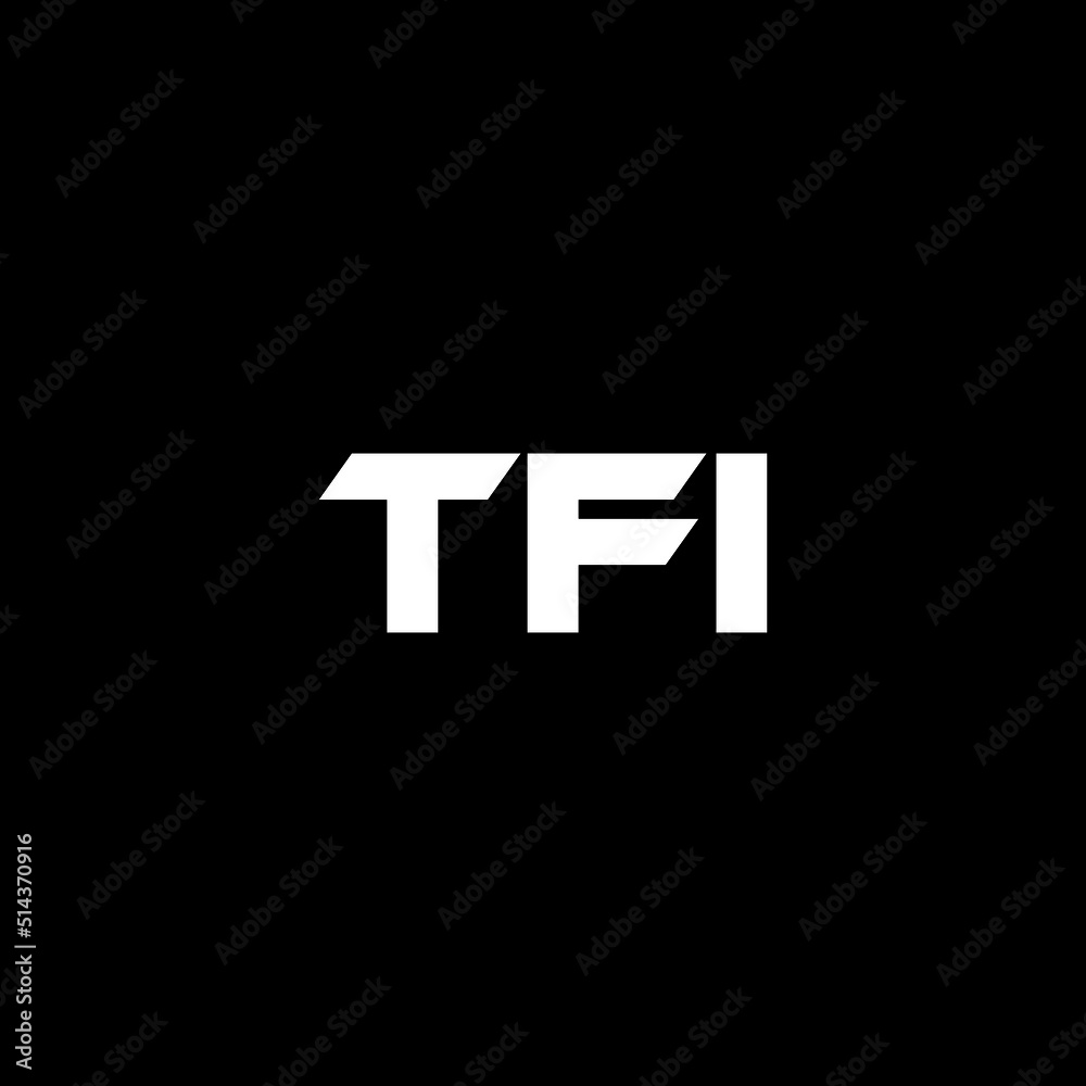 TFI letter logo design with black background in illustrator, vector ...