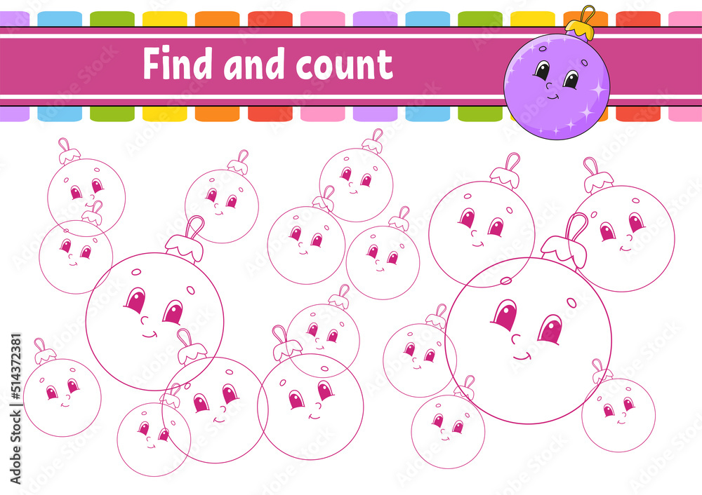 Find and count. Education developing worksheet. Activity page. Puzzle ...
