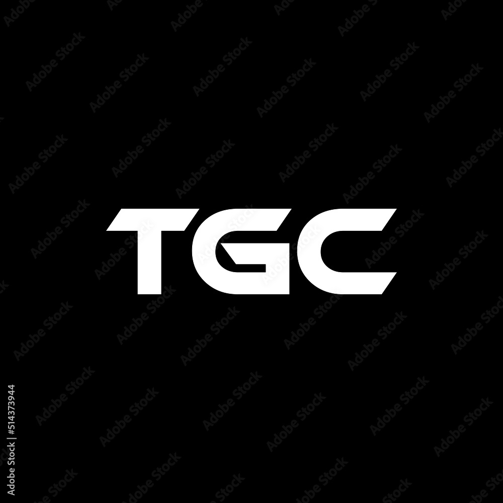 TGC letter logo design with black background in illustrator, vector ...