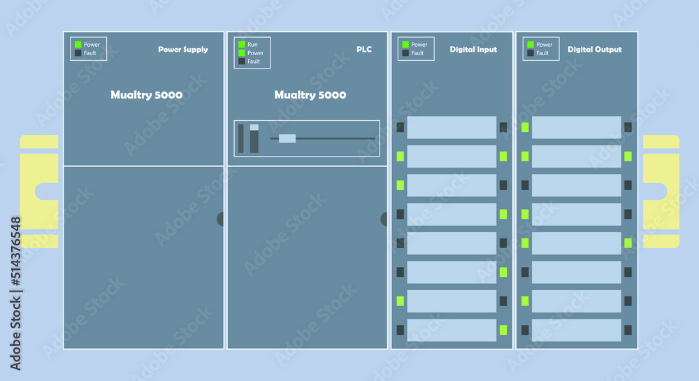 PLC Programable Logic Controller Input and Output Vektor Flat Design ... PLC Programable Logic Controller Input and Output Vektor Flat Design ...