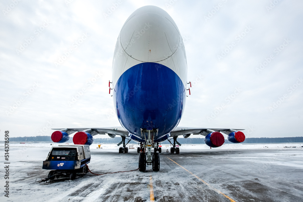 Aircraft front fuselage with cockpit on the runway of an airfield Stock ...