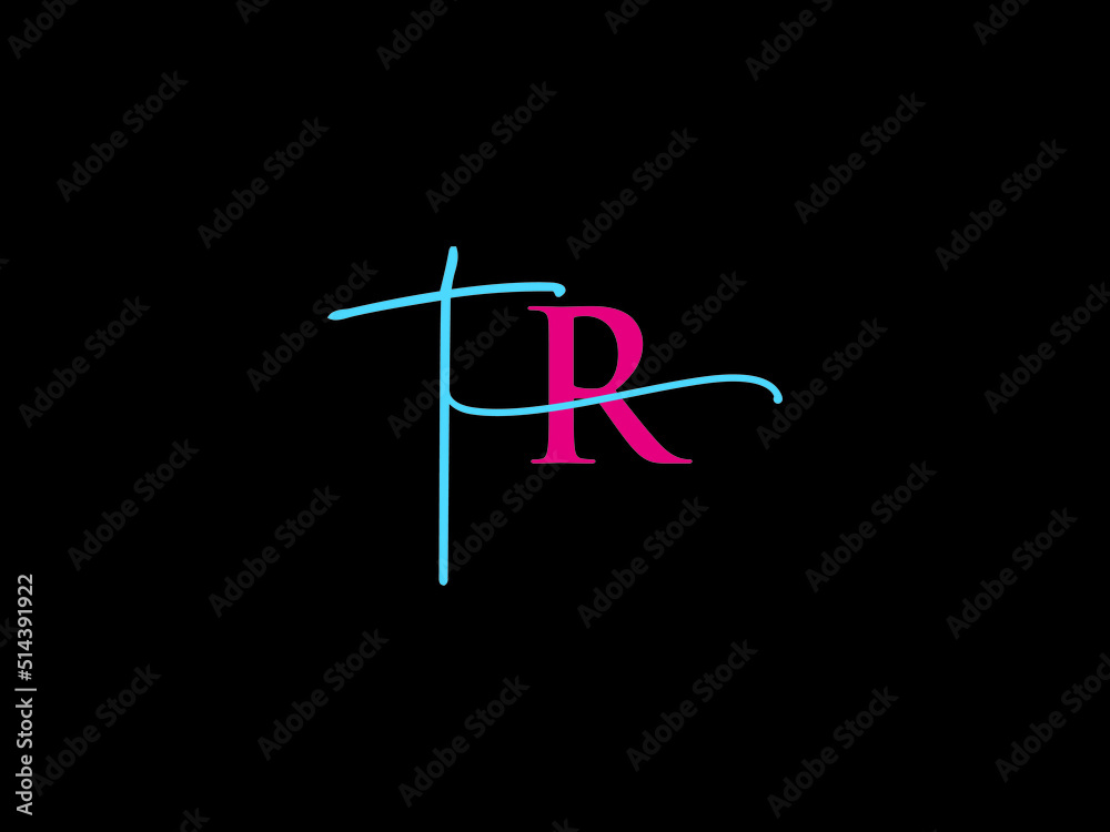 Fashion TR Logo Image, Signature Tr rt Logo Icon With Colorful ...