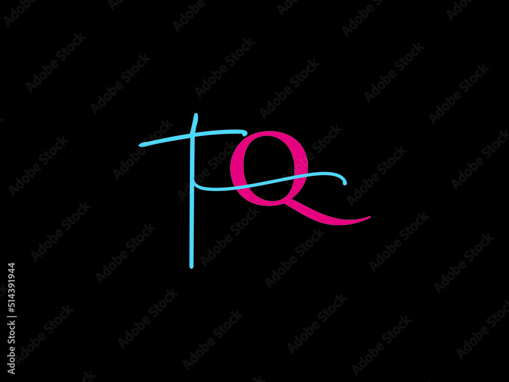 Fashion TQ Logo Image, Signature Tq qt Logo Icon With Colorful ...