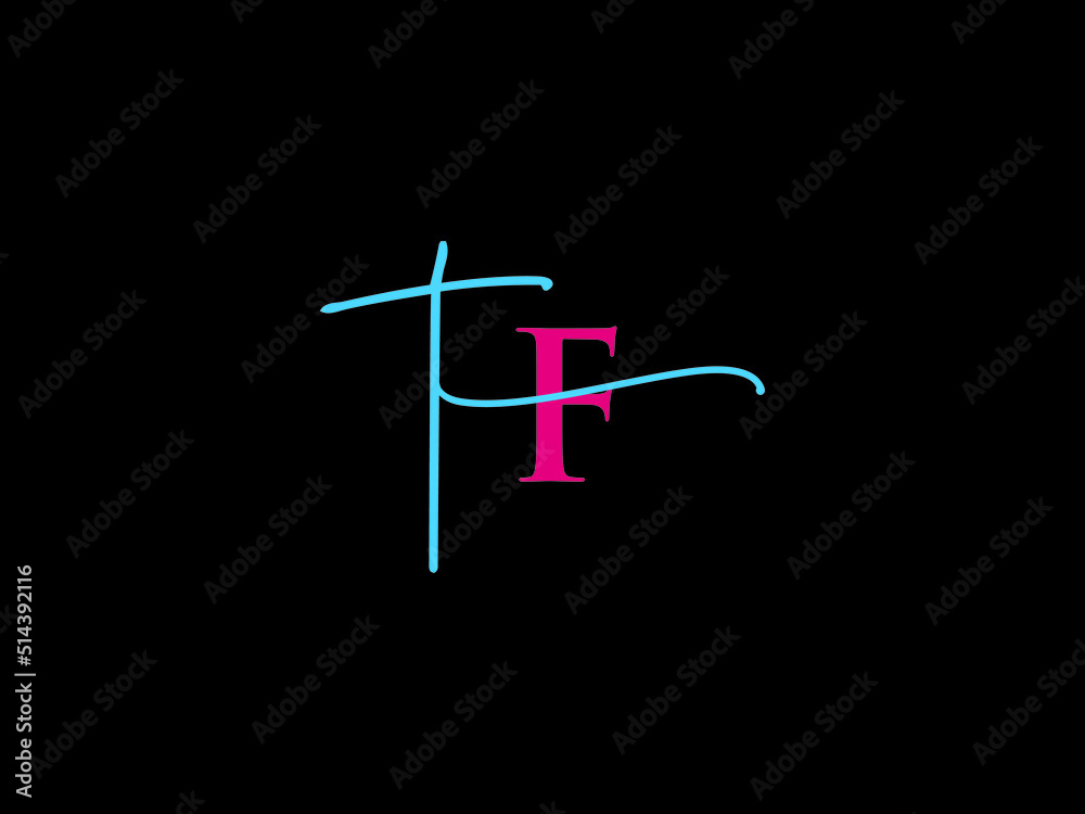 Fashion TF Logo Image, Signature Tf ft Logo Icon With Colorful ...