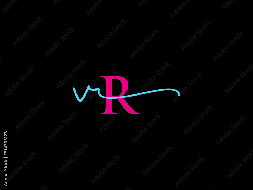 Classic VR Signature Logo, Signature Vr rv Logo Letter Vector Art With ...