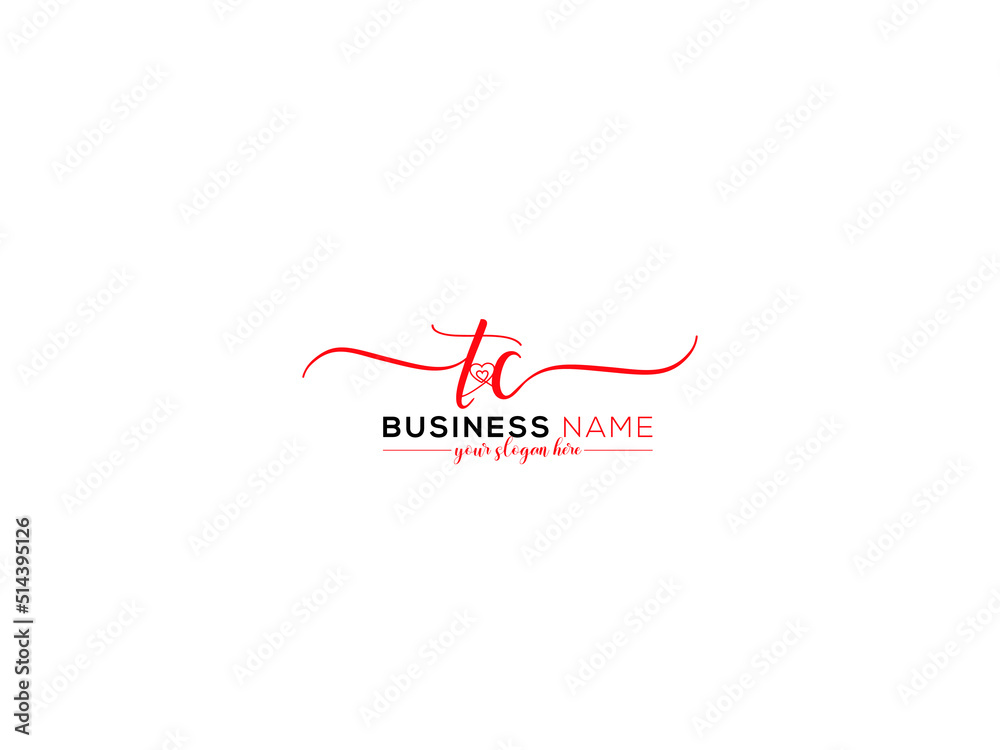 Letter TC Logo Icon, Signature Tc ct Fashion Love Letter Logo Image ...