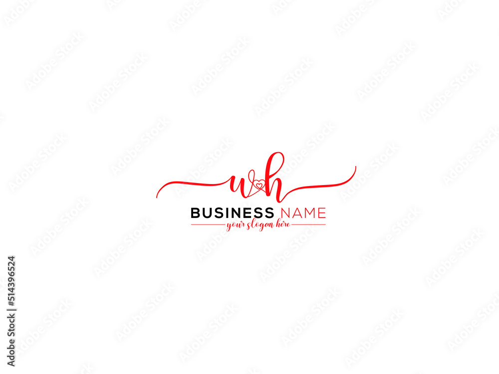 Colorful WH Logo Icon, Signature Wh hw Fashion Logo With Signature Love ...