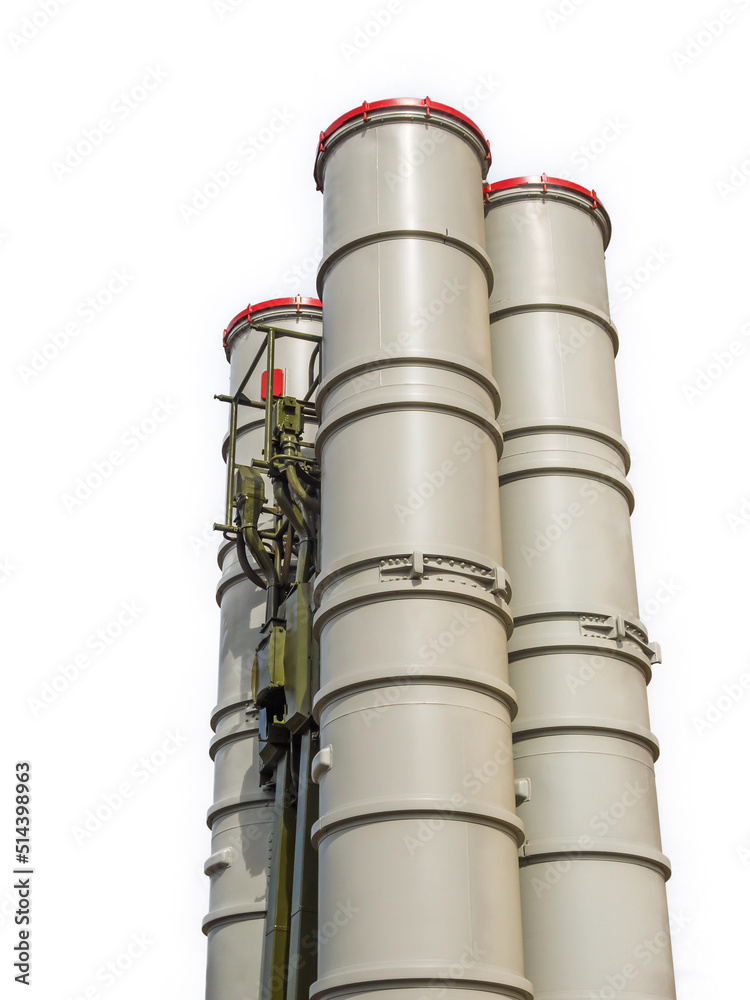 Air defense missile system S-300, launcher capsules on starting ...