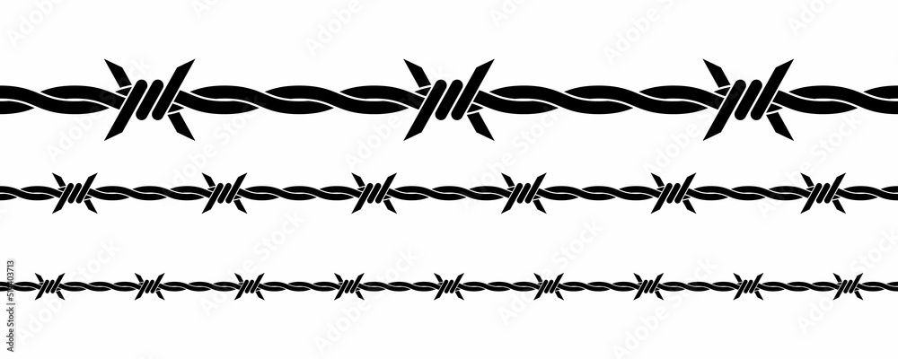 Vector illustration of barbed wire isolated on white background ...