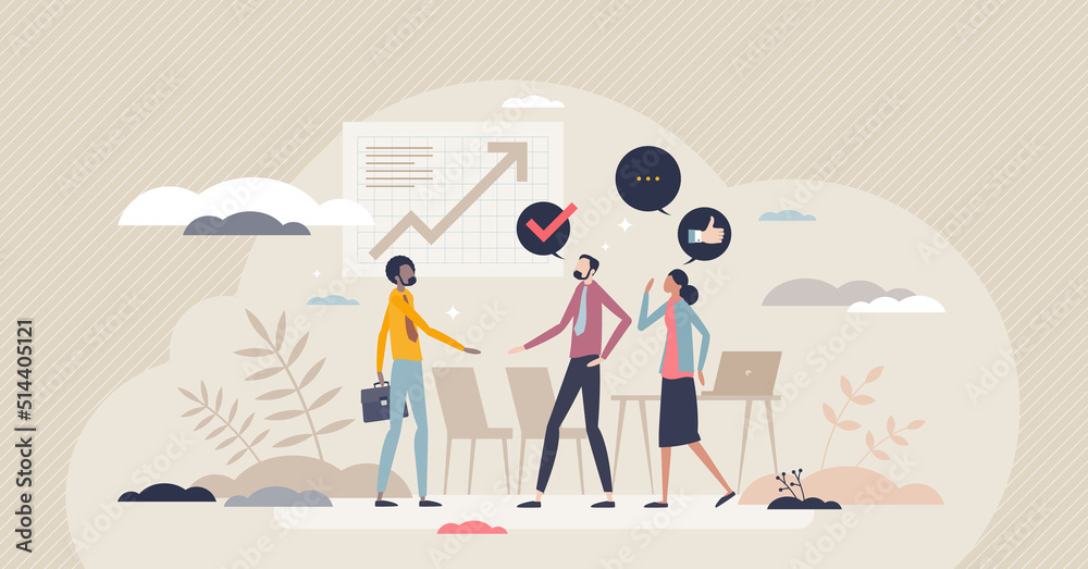 Employee onboarding process and welcoming to new job tiny person ...