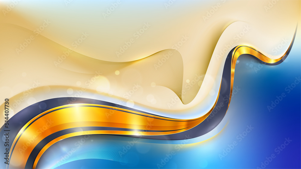 Elegant background with gold and blue elements Stock Vector | Adobe Stock