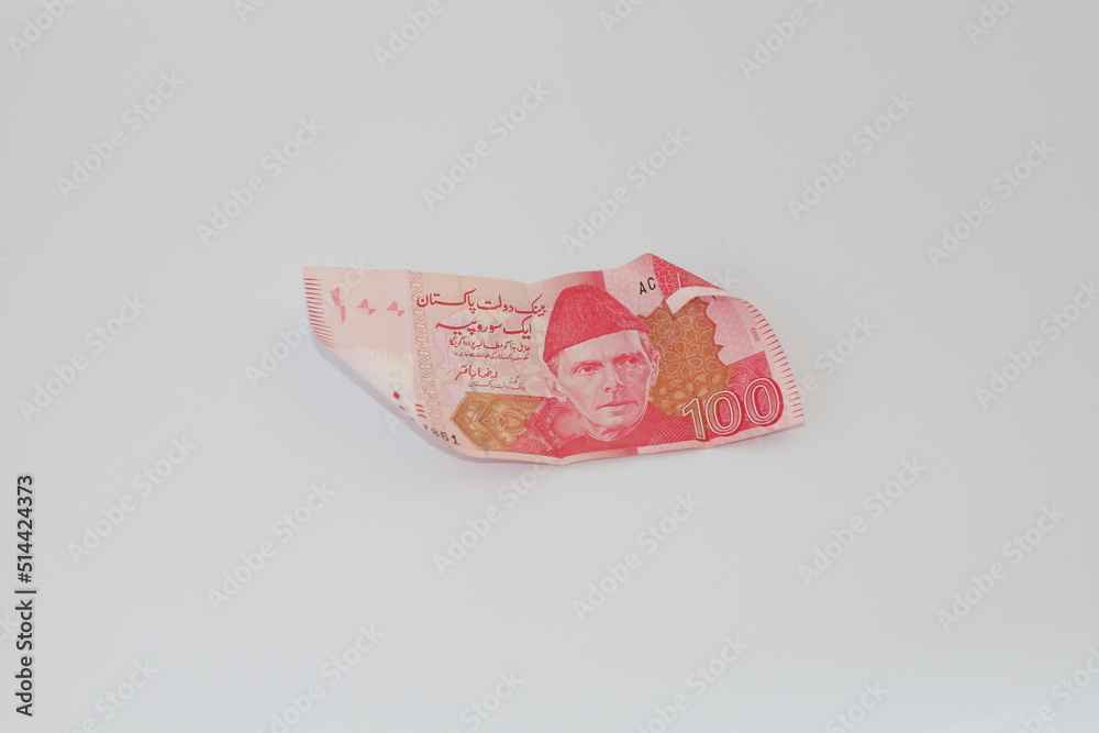 Photo & Art Print pakistani currency note of 100 rupees on white ...