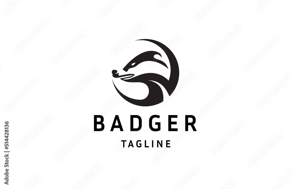 Badger logo icon design template flat vector illustration Stock Vector ...