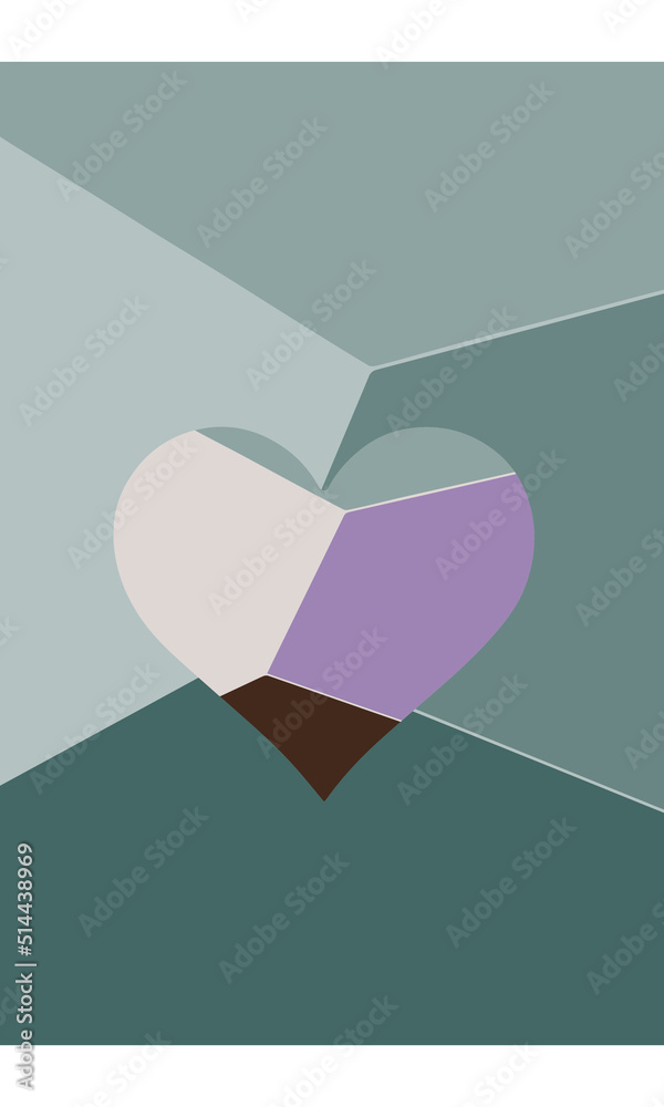 Wallpaper Design. Geometric pattern, heart. Gradients and color ...