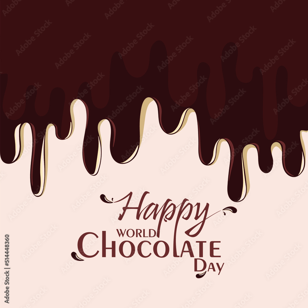 Celebrate Happy world chocolate day greeting background with lettering ...