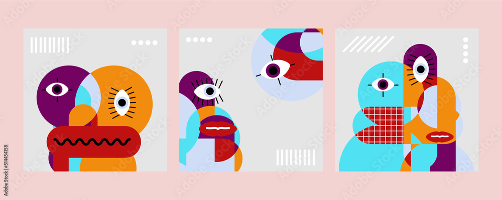 Geometric abstract background, street wall art concept, festival ...