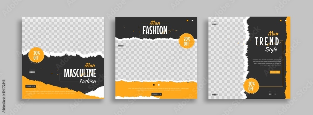man fashion Creative social media post template design vector ...