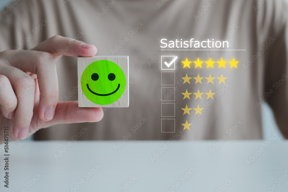 Customer service rating experience, feedback emotion and satisfaction ...