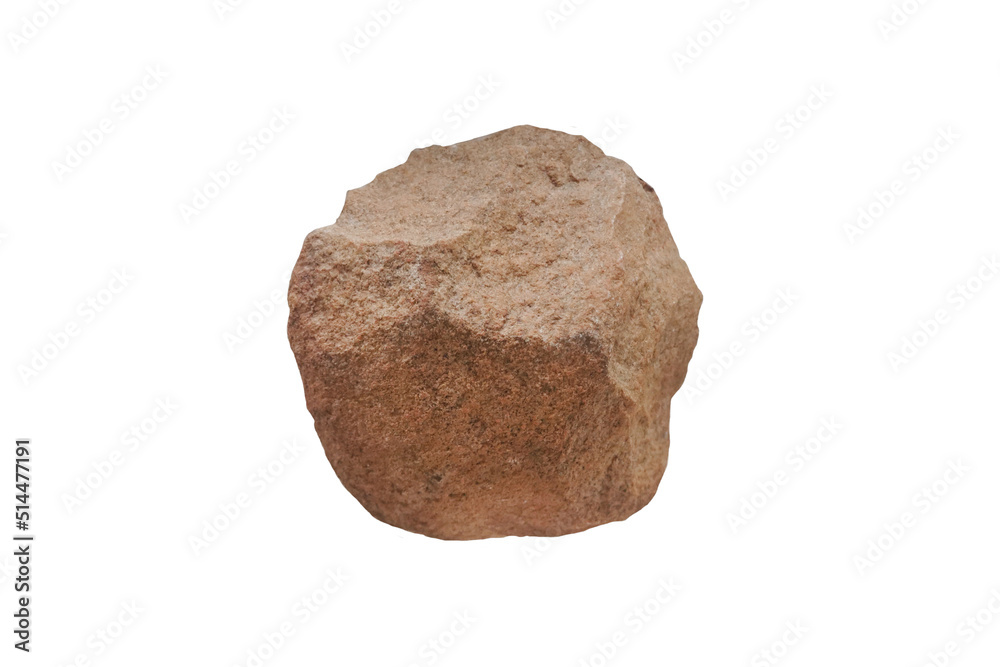 Sandstone chopper with convex cutting edge isolated on white background ...