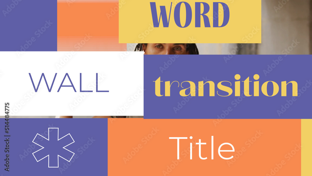 Word Wall Transition Titles Stock Template | Adobe Stock
