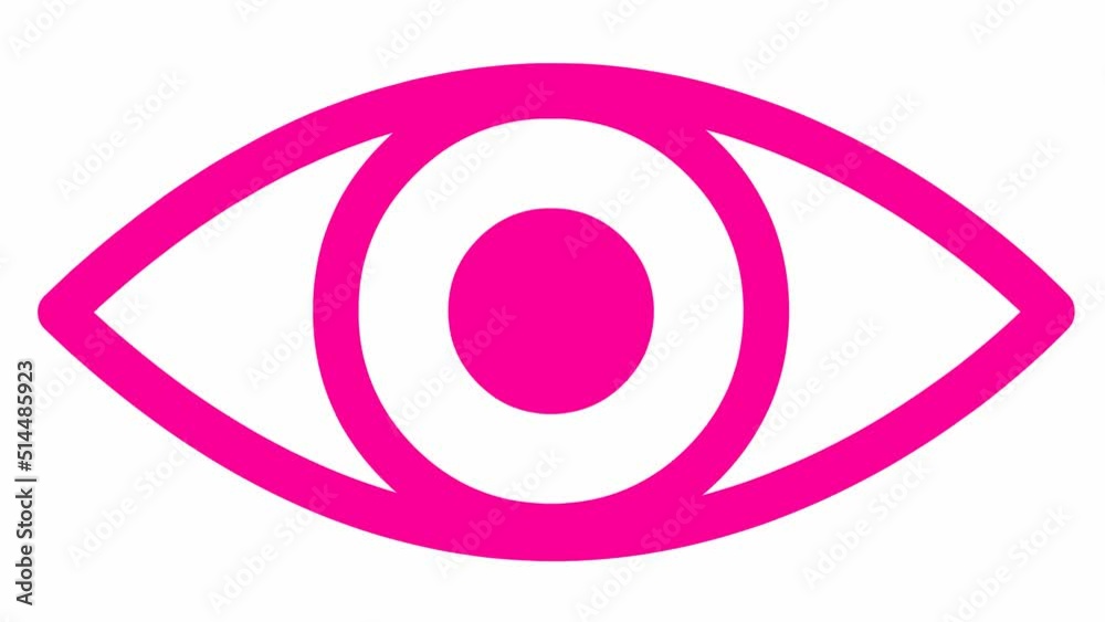 Animated pink eye close. blinks an eye. Linear icon. Looped video ...