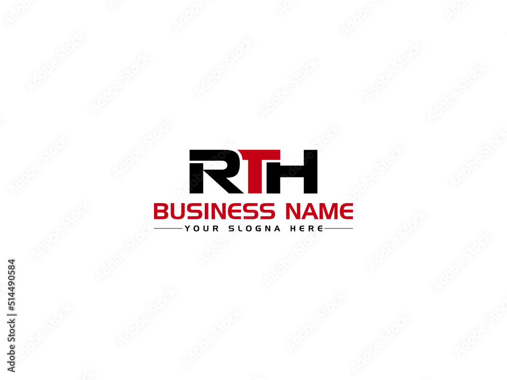 Typography RTH Logo Icon, Creative RT r t h Logo Letter Vector Art With ...