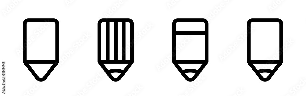 Pencil. Pencil icons set. Black vector icons isolated on white ...