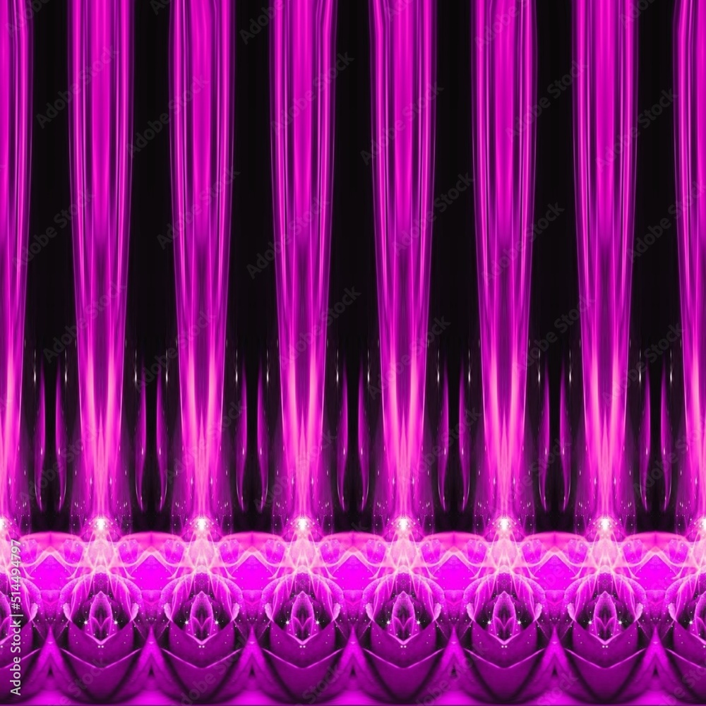 Red and purple fire flower fractal design with various colors ...