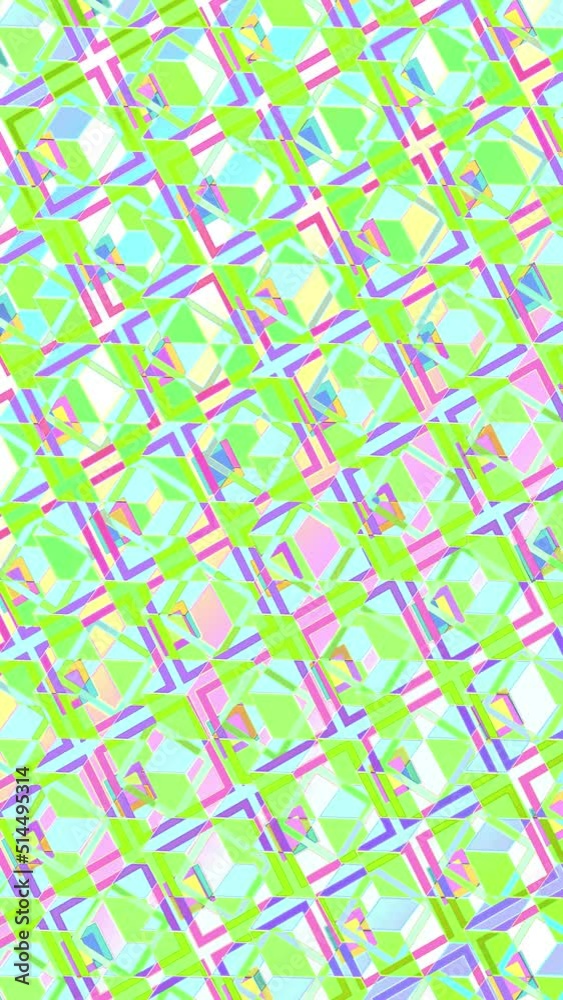 Vidéo Stock Geometric Forms Spinning Colorful Psychedelic Loop ...