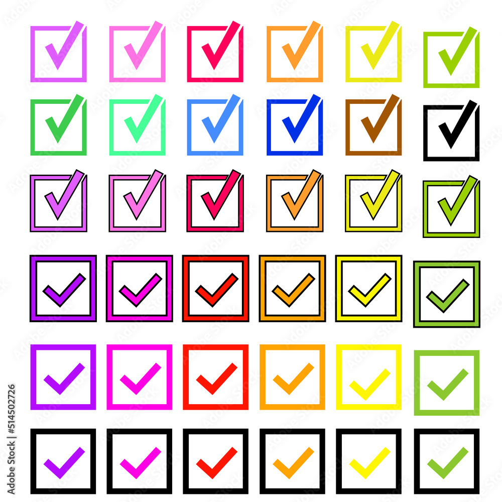 colored check mark icon. Check mark jpeg icon. Checkmark Illustration ...