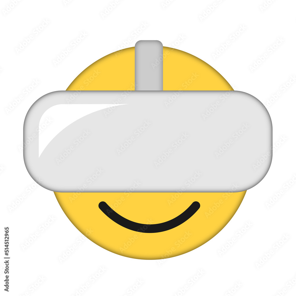 Virtual reality headset - emoji and emoticon of person using modern ...