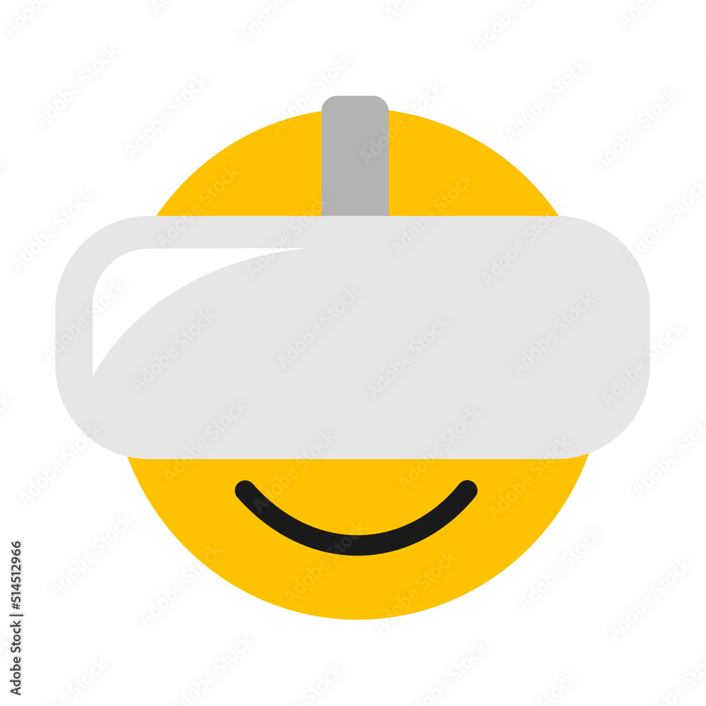 Virtual reality headset - emoji and emoticon of person using modern ...