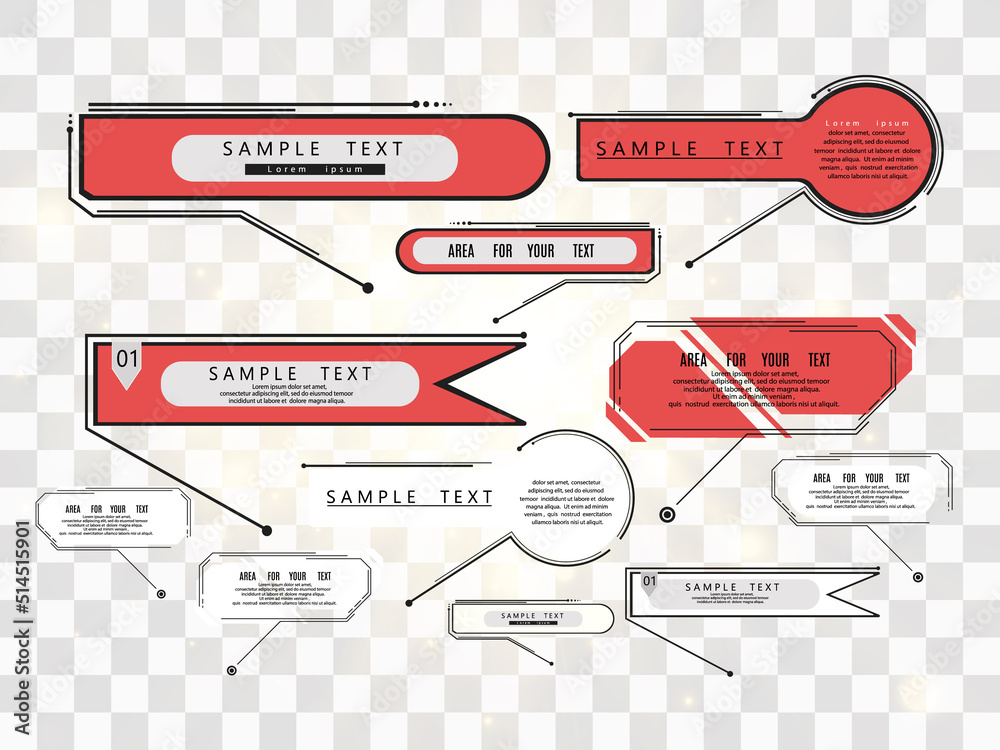 Layout element for web, brochure, infographic. Digital callouts titles ...