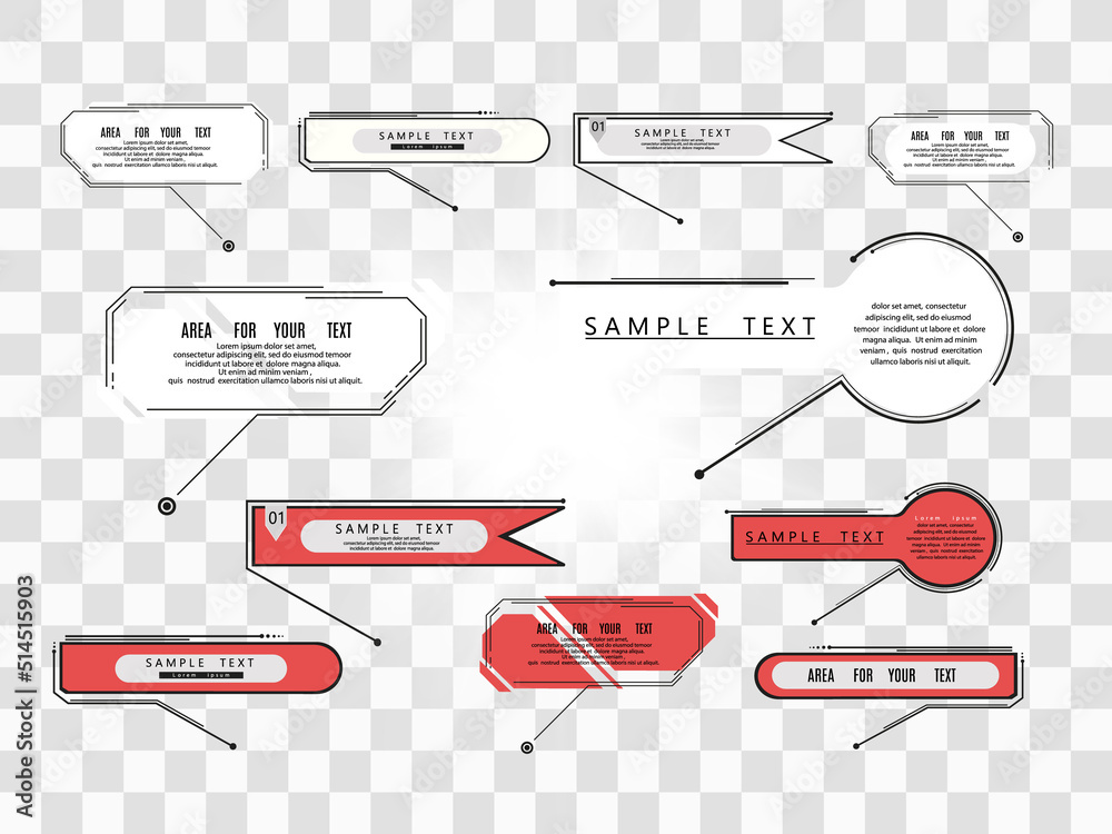 Layout element for web, brochure, infographic. Digital callouts titles ...