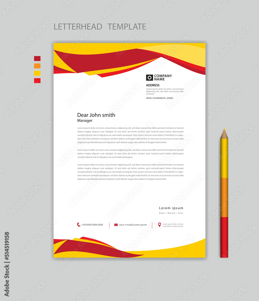 Creative Letterhead template vector, minimalist style, printing design ...