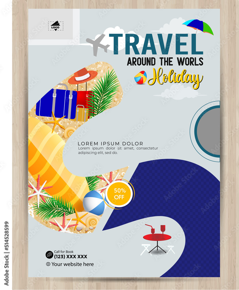 Modern company tours travel flyer design. Summer Holiday Tourism ...