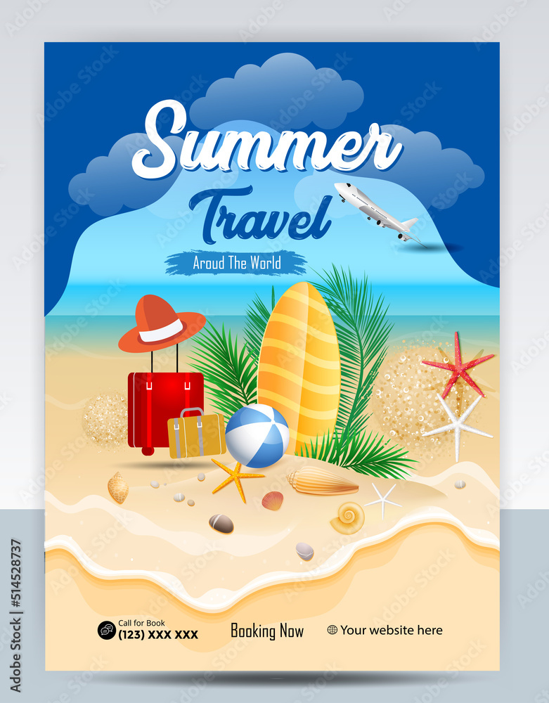 Modern company tours travel flyer design. Summer Holiday Tourism ...