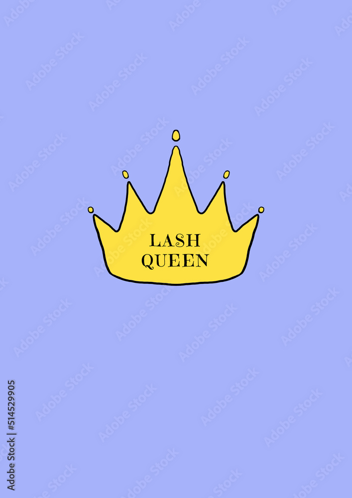 Lash Queen logo design in centre of frame set against a purple ...