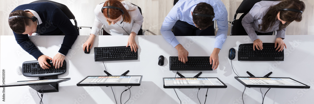 Call Center Operator Team In Office Stock Photo | Adobe Stock