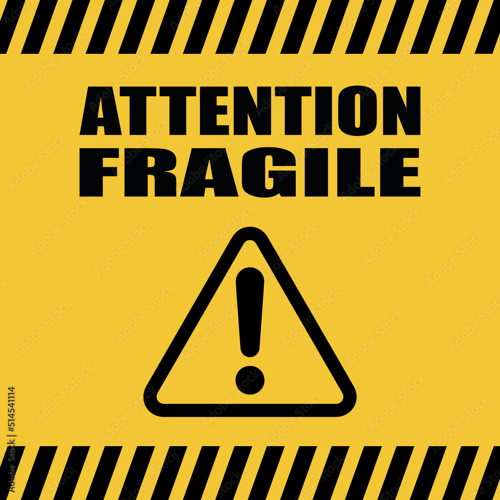 Logo attention fragile. Stock Vector | Adobe Stock