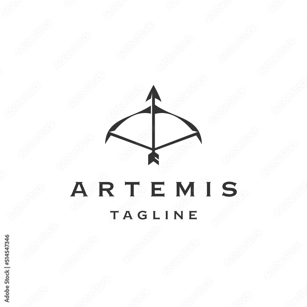 Artemis archer logo icon design template flat vector Stock Vector ...