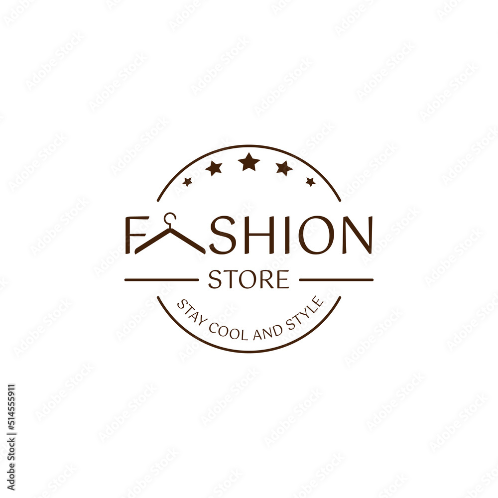 fashion store logo design in brown color on white background. vector ...