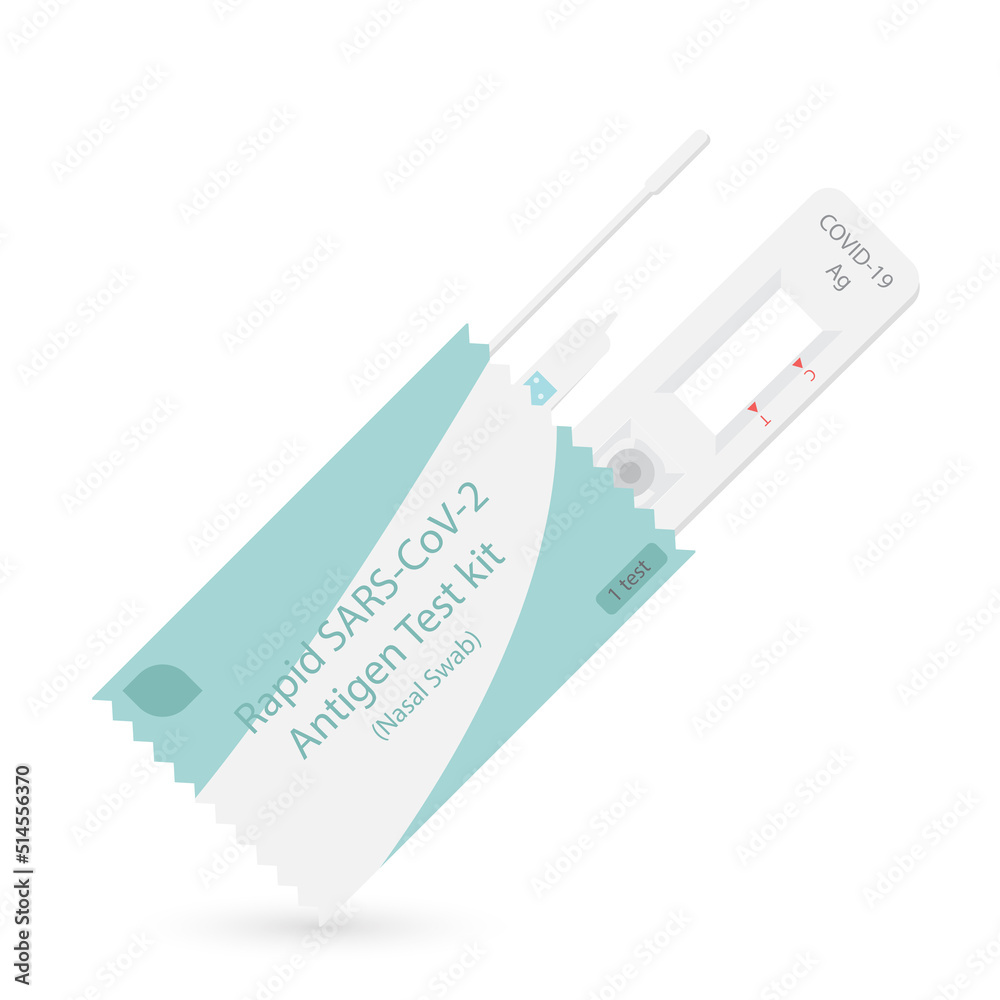 Rapid antigen test kit set (ATK) package for Covid-19. Vector ...