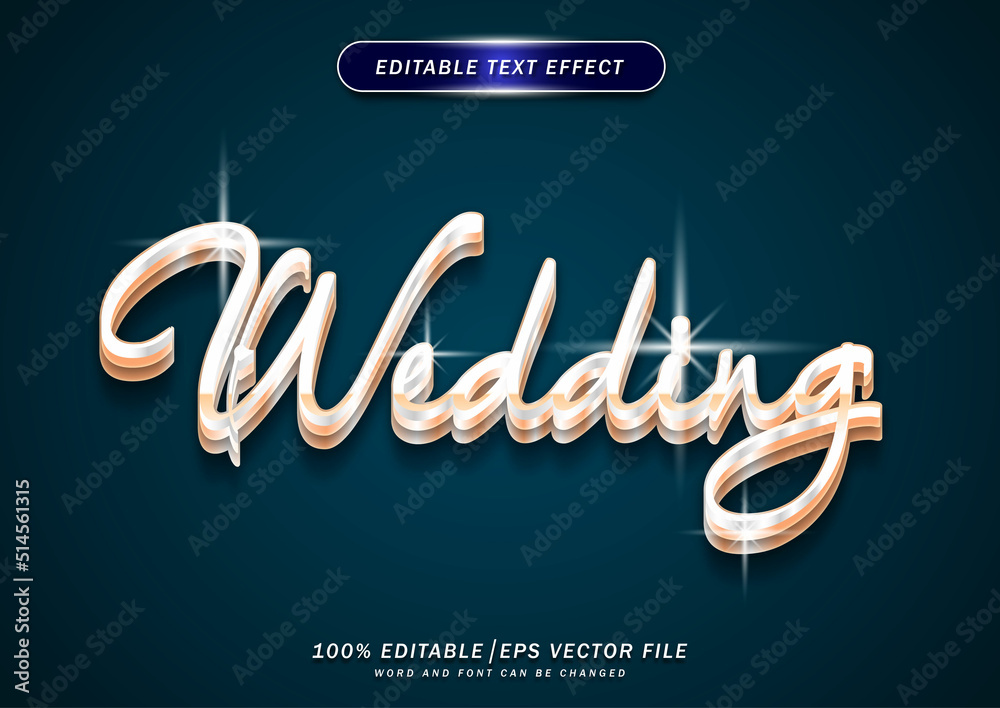 Luxury wedding text style effect. golden and shinny. neon light font ...