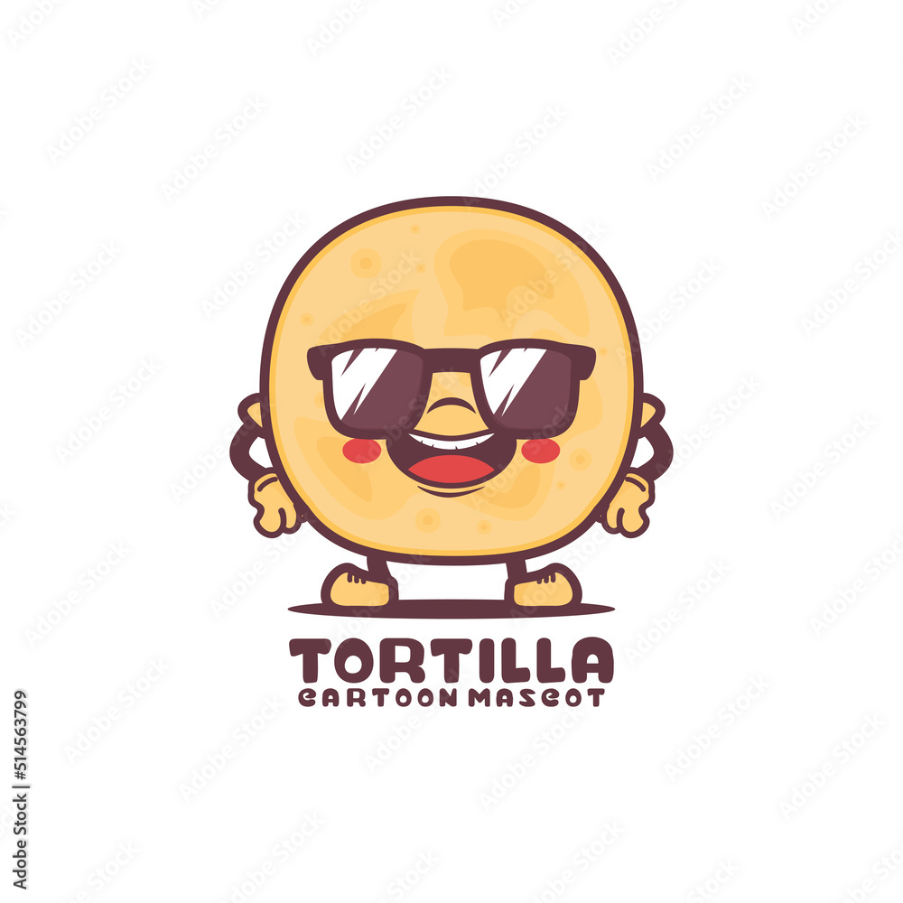 Tortilla cartoon mascot. food vector illustration vector de Stock ...