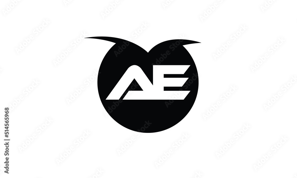 AE Logo. Letter Design Vector with Red and Black Colors.initial letter ae linked round lowercase ...
